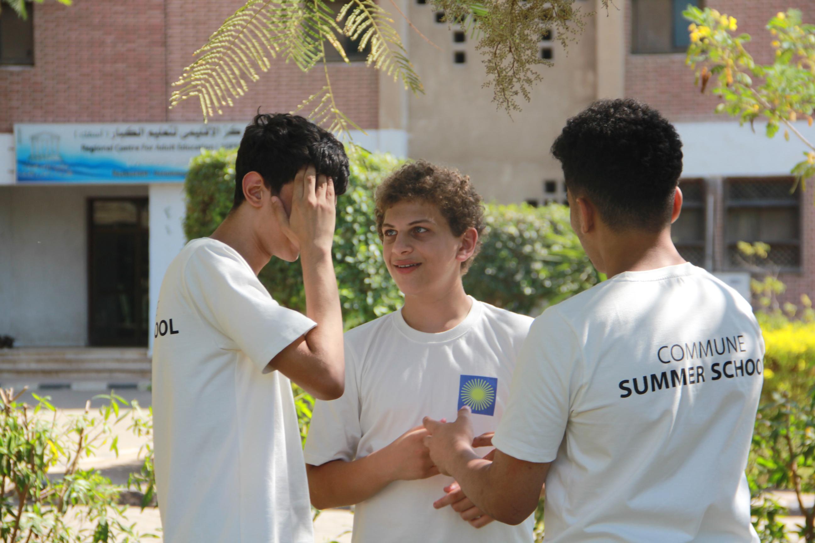 Students chatting on campus